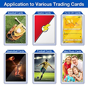 32 Count Topload Card Holder, Sooez 35PT Topload Card Protector, 3" x 4" Hard Plastic Card Sleeves, Baseball Card Protector, Rigid Toploading Card Case for Collectible Trading Sports Cards