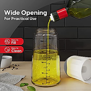 DWËLLZA KITCHEN Cooking Oil Dispenser Bottles for Kitchen – Drizzle Oil, Dressing & Coffee Syrup from Your Drip-Free, Auto-Open, 17 Oz Oil Bottles – Gray 2-Pack Glass Olive Oil Dispenser Bottle