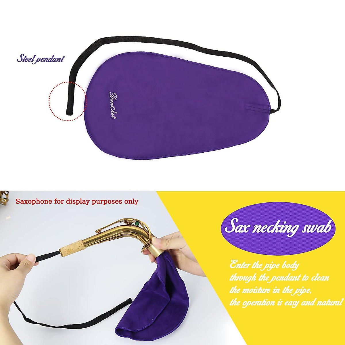 Saxophone Cleaning Kit, Alto Saxophone Maintenance Cleaning Kit with Key Oil, Cork Grease, Cotton Swabs, Cleaning Cloth, Thumb Rest, Mouthpiece Brush, Etc.