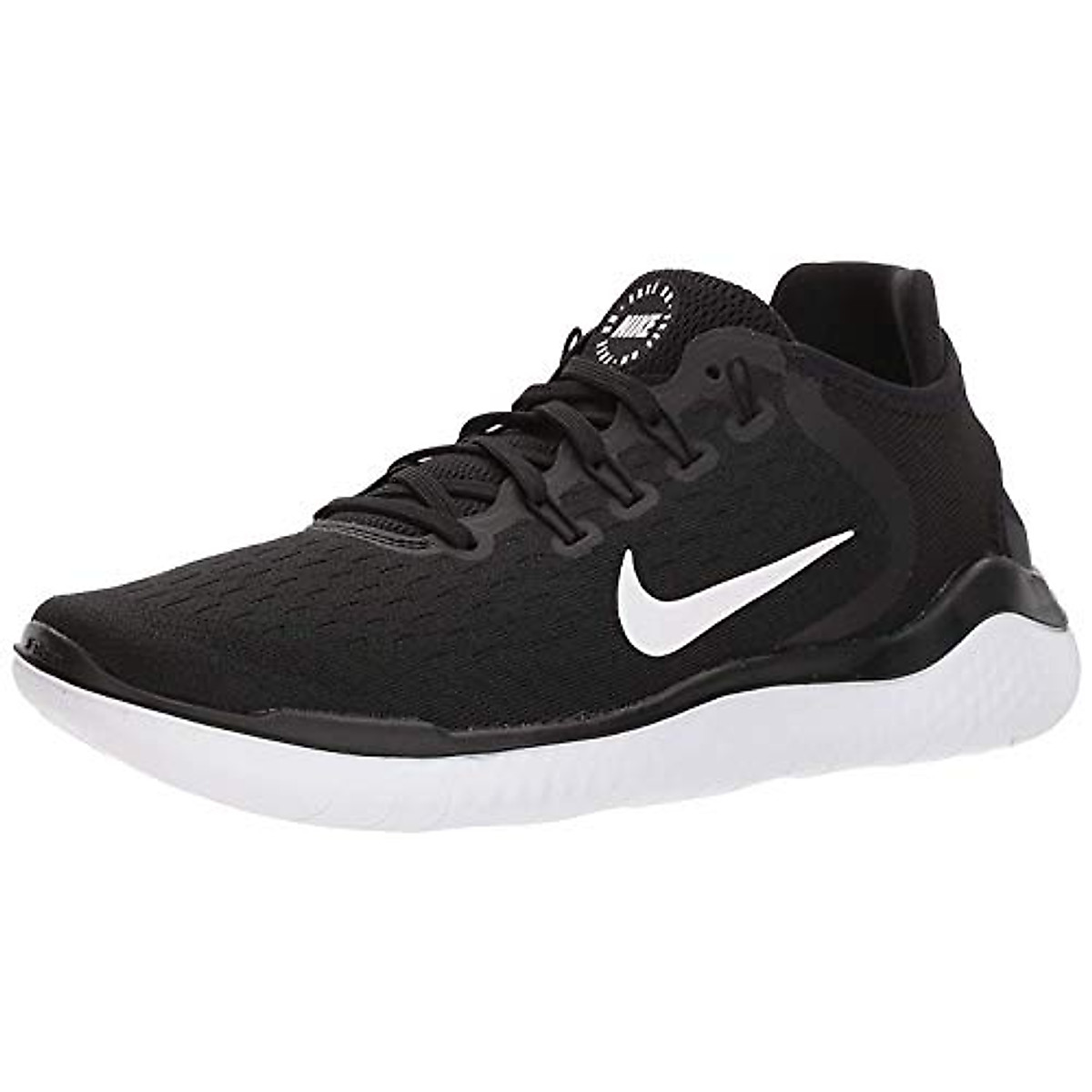 Nike Women's Free RN 2018 Black/White Running Shoe 12 US