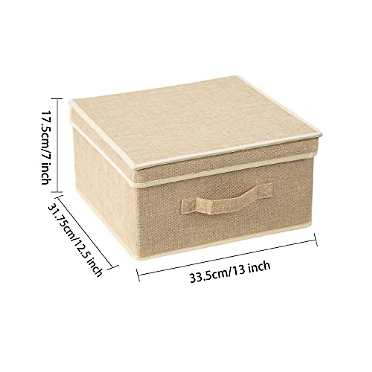 DOMEraax Storage Bins with Lid, Foldable Clothing Storage Box case with Handle for Toy, Books, Closet, Bedroom, Home, 4 Color Set, 13L x 12.5W x 7H inch