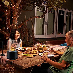 Glass Tabletop Fire Pit Bowl, Portable Rubbing Alcohol Fireplace for Indoor, Smokeless & Clean-Burning Ethanol Flame Perfect for S'Mores, Apartment, Personal Enjoyment, Outdoor Gatherings