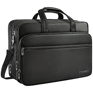 Ytonet Gaming Laptop Briefcase 18 Inch, Expandable Extra Large Laptop Case for Gaming Laptop Computer Bag, Water Resistant Laptop Bag for Men Carrying Case with Luggage Strap for Work Travel, Black