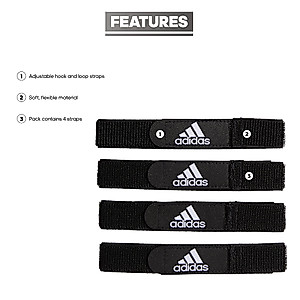 adidas Soccer Shin Guard Strap, Black, One Size