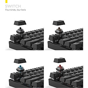 DREVO Calibur 60% Mechanical Gaming Keyboard RGB Backlit Wireless Bluetooth 4.0 and USB Wired 71 Key Compact TKL Red Switch