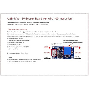 Malahit ATU-100 EXT Antenna Tuner 1.8-50MHz atu100 by N7DDC 7x7 0.96 Inch OLED 3.2 Firmware Programmed with Housing Assembled Machine with USB Cable（No Battery）