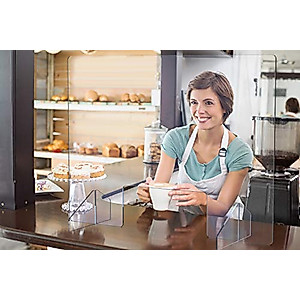 Sneeze Guard For Counter Desk - Plexiglass Plastic Shield Barrier For Counter - Plexi Glass Screen Desk Protector - Clear Acrylic Face Shields For Germ Protection Cashier Office Partition Splash Guard