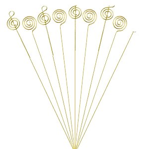 30Pcs Gold Place Card Holder - Metal Wire Table Card Holders Floral Picks Wire Table Number Holder Picture Photo Holders for Centerpieces Wedding Birthday Office Flower Cake Topper Shower Party Favor