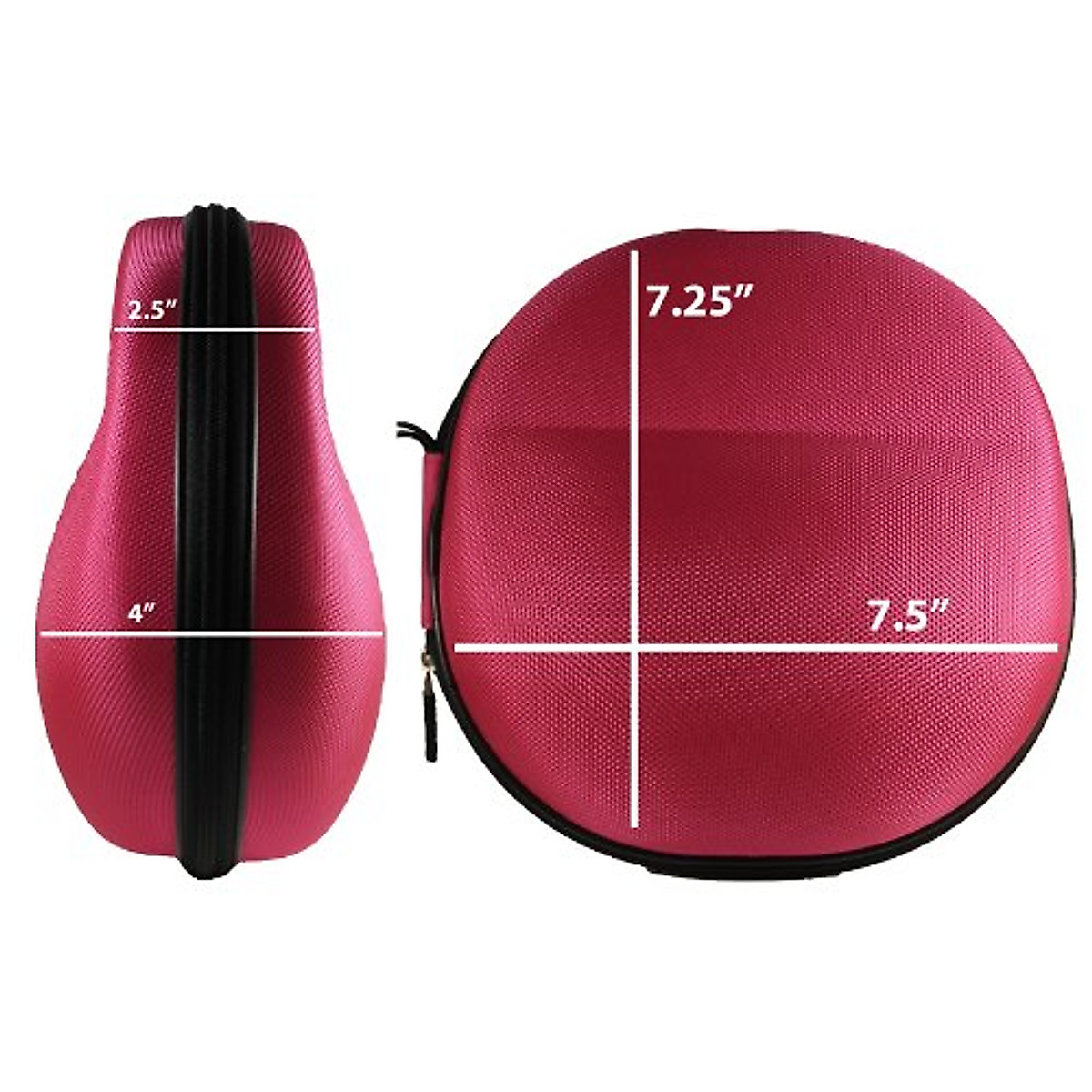 CASEBUDi Large Hard Headphone Case | Compatible with Sony, Sennheiser, Beats & More | Pink Ballistic Nylon