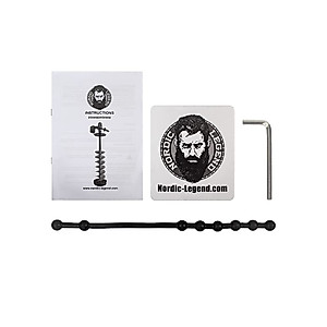 Nordic Legend Hardware Lite E-Drill Combo, Cordless Nylon Ice Drill Auger 6" Dia. W/ICE Scoop Chipper/Universal Drill Adapter/Ice Fishing Rod Rack and 1 Set REPLACMENT Blades