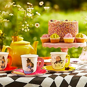 Talking Tables | 12 x Alice in Wonderland Cup and Saucer Set, Onderland 1st First Birthday Party Supplies | Mad Hatter Afternoon Tea Party Decorations For Kids Baby Shower, Weddings