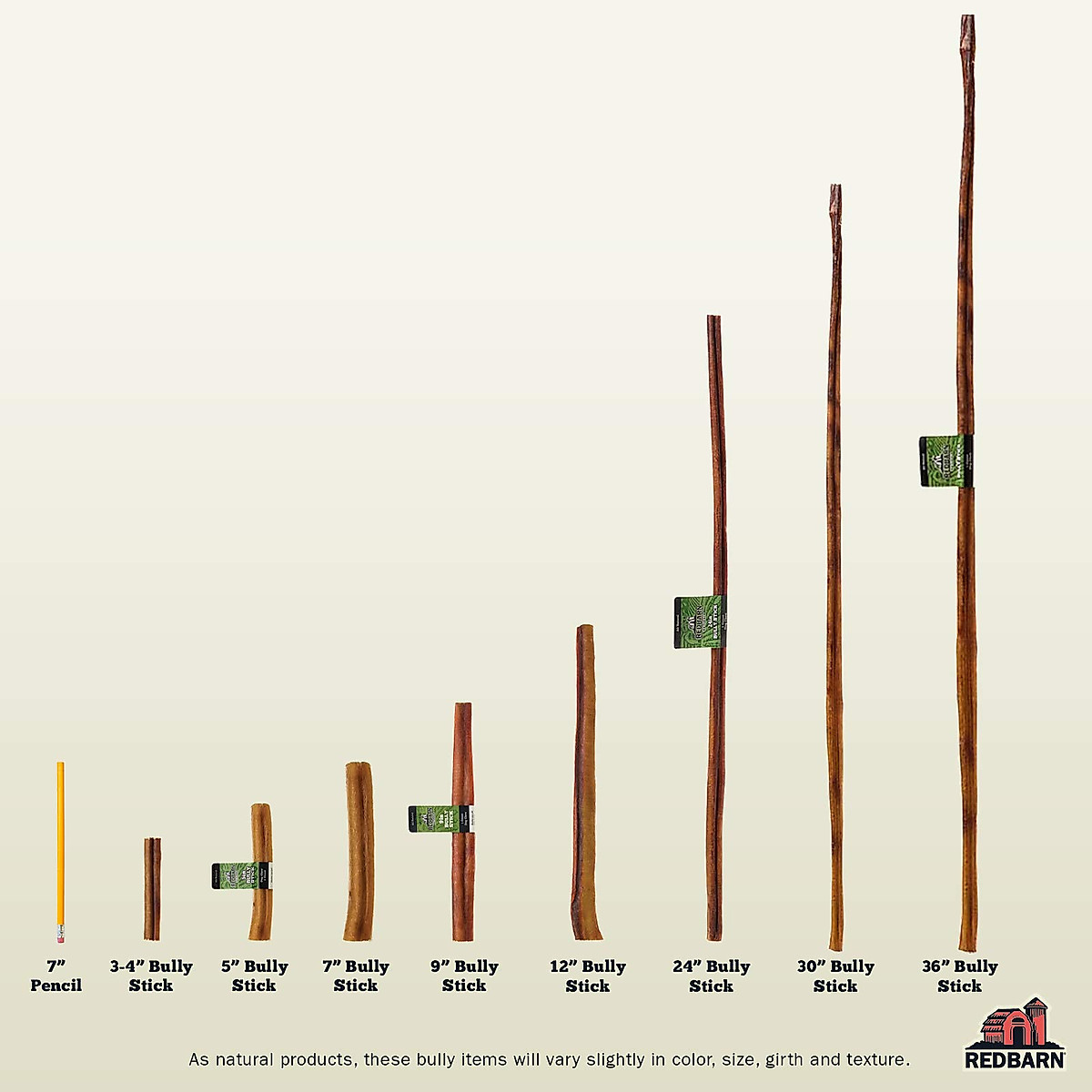 Redbarn 12" Bully Sticks for Dogs (Case of 35)