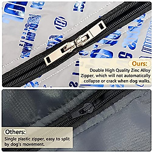 Tresbro Dog Winter Coat, Large Warm Dog Jacket for Cold Weather,Reflective Dog Clothes with Furry Collar Detachable Harness Two Way Zipper on Back, Dog Apperal for Medium Large Dog Boy Girl