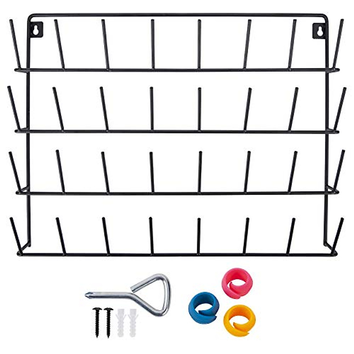 Katai - Sewing Thread Wall Mount Rack Display - 32 Spool Storage Organizer - Complete with 3 Spool Huggers