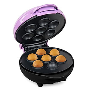 Nostalgia MyMini Cake Pop Maker, Compact Dorms, Apartments, Non-Stick Cooking Surface Makes 7 Mini Treats Easy-to-Clean, Perfect for Bite-Sized Desserts or Snacks, Keto Friendly, Purple