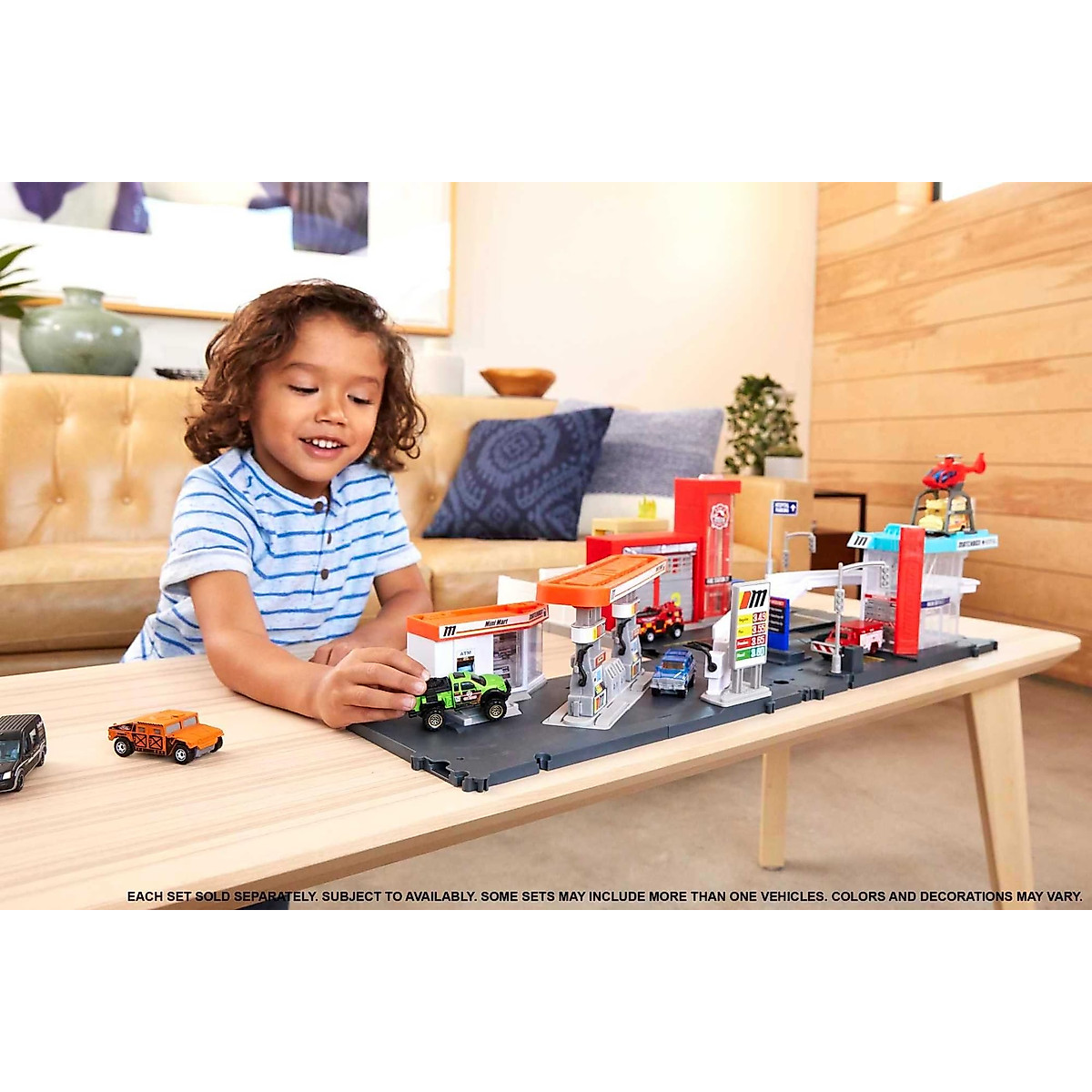 Matchbox Cars Playset, Action Drivers Helicopter Rescue & 1:64 Scale Toy Ambulance & Helicopter, Connects to Other Sets