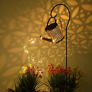 Solar Watering can with Garden Decor Lights,Retro Waterproof Copper Solar Twinkle Lights for Outdoor,Pathway,Yard, Deck,Patio,Walkway,Lawn,Courtyard Party Art Decorations(Large)