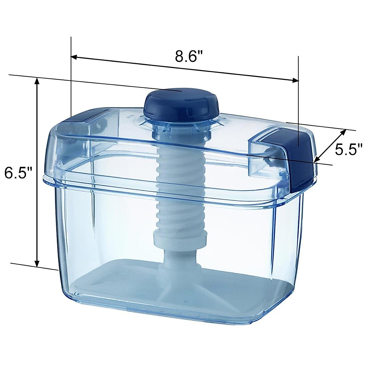 Instant Pickle Maker Vegetable Press Tsukemono Container Rectangle Made in Japan BPA Free (Blue 2.2L)