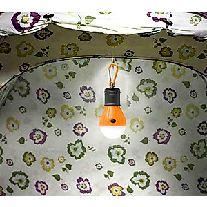 Home-X LED Camping Lights, Power Outage Supplies, Indoor/Outdoor Battery-Operated LED Lights with Hooks, Set of 2, Each 5" L x 2 ¾” W x 2 ¾” H, 1 Blue, 1 Orange