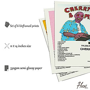 Tyler The Creator Poster Set of 6-11x14 inches Album Cover Posters - By Herzii Prints, Aesthetic Posters Wall Art for Room - Teen and Girls Dorm Decor, Rapper Music Posters -UNFRAMED