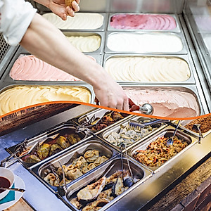 8 Pack Stainless Steam Hotel Pan 1/3 Size x 6 Deep Steam Table Pan with Lid 0.8 mm Thick Stainless Steel Anti Steam Pan Restaurant Anti Clogging Steamer for Party, Restaurant, Hotel