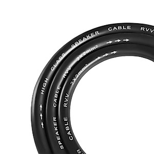 Yoico 4Pcs 25 Feet Professional 1/4" to 1/4" Speaker Cables, 12 Gauge AWG 2-Conductor 1/4 Male Inch Heavy Duty Audio Amplifier Cord Wire, 4 Pack