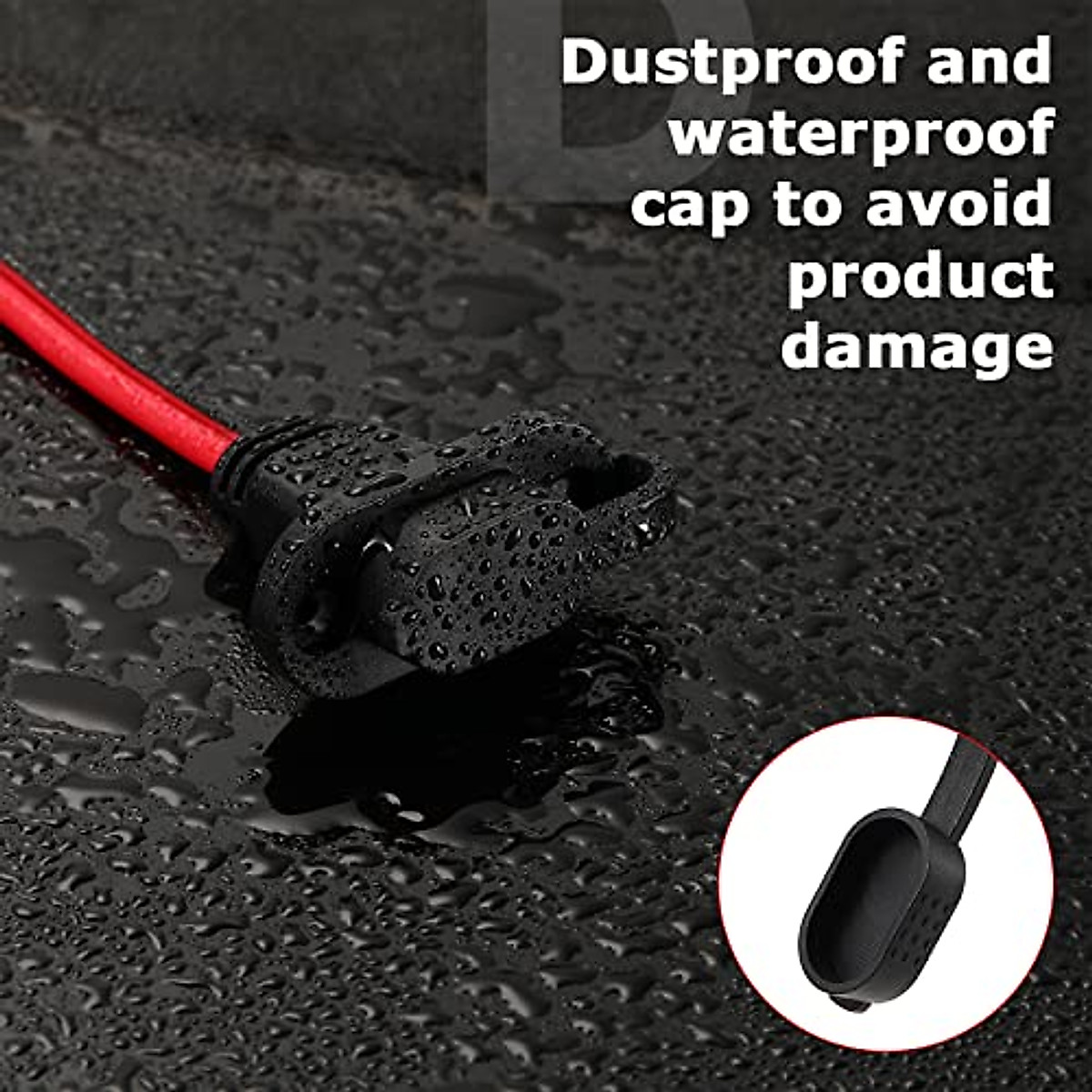 Flutesan 4 Pieces Connector Quick Connector Harness Solar Weatherproof Socket Sidewall Port Solar Panel Mount Flush Mountable Connector for Solar Generator Battery Charger