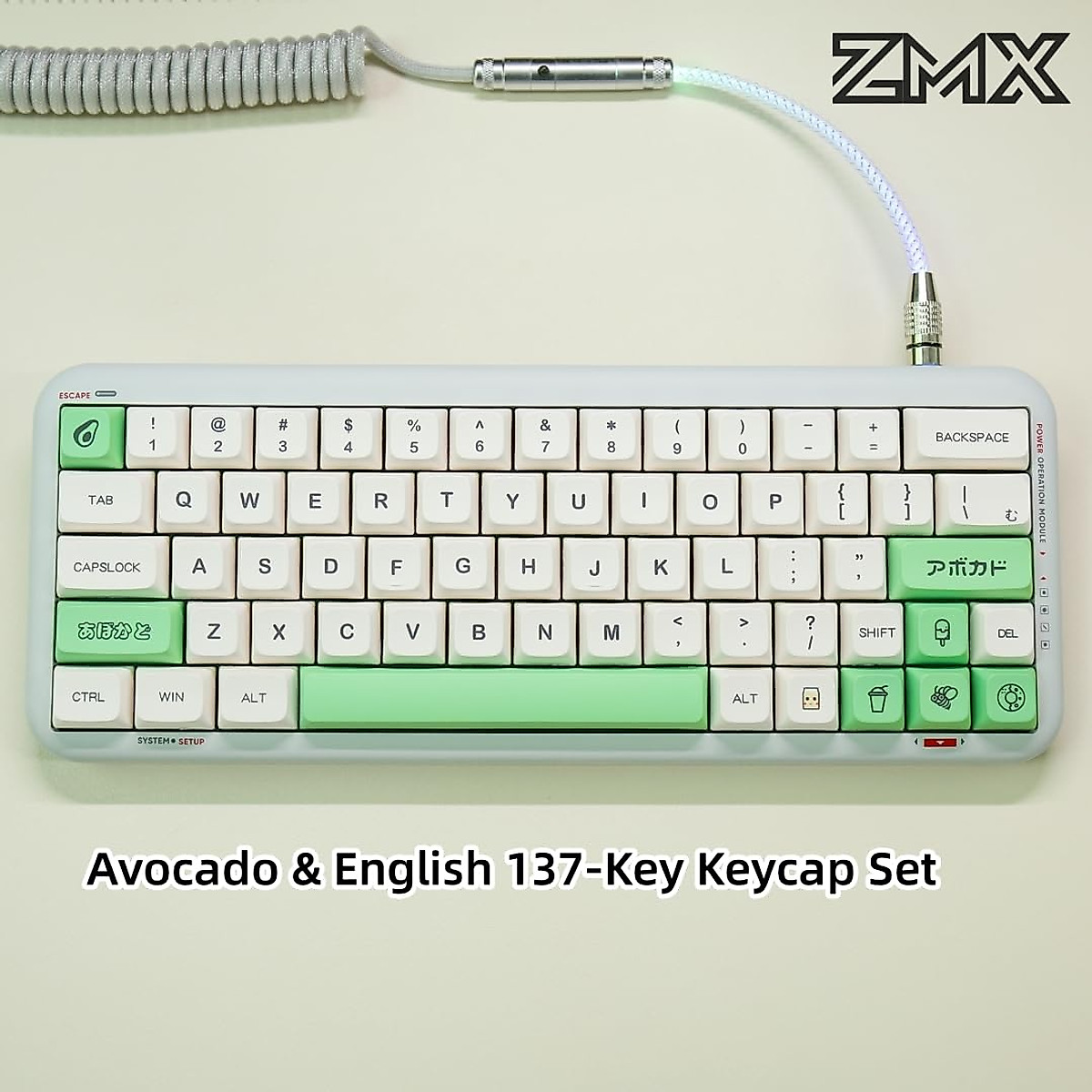 ZMX Custom Keycaps Set,PBT Dye Sublimation XDA Profile 137 Keys Full Size Keycap for Cherry Gateron MX Switch Mechanical Gaming Keyboard Accessory DIY Cute Keycap for Gift