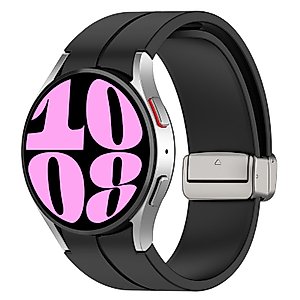 Magnetic Silicone Band for Samsung Galaxy Watch 7/6/5/4/fe Band 40mm 44mm/Watch 6 Classic 47mm 43mm/4 Classic 46mm 42mm Women/Men,for Samsung Watch 5 Pro Band 45mm,No Gap Strap Replacement Wristband