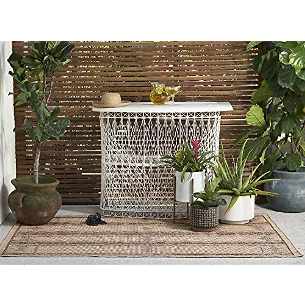 Momeni Hampton Transitional Indoor/Outdoor Area Rug, Natural, 4'1" X 6'