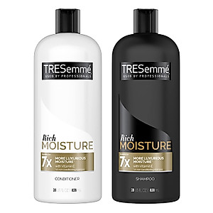 TRESemmé Shampoo and Conditioner Rich Moisture Set Deep Conditioner with Vitamin E for Dry, Damaged Hair, Hair Care with Vitamins and Biotin Shampoo, 56 Fl Oz (Set), Pack of 3, 8.0 Count