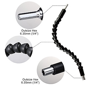 23pcs Flexible Drill Extension - 1/4" Magnetic Hex Soft Flexible Shaft Extension Bits - 9 Universal Nut Driver Drill Bit Set And 12 Screwdriver Bit Sets Included - Flex Bit Extension For Furniture
