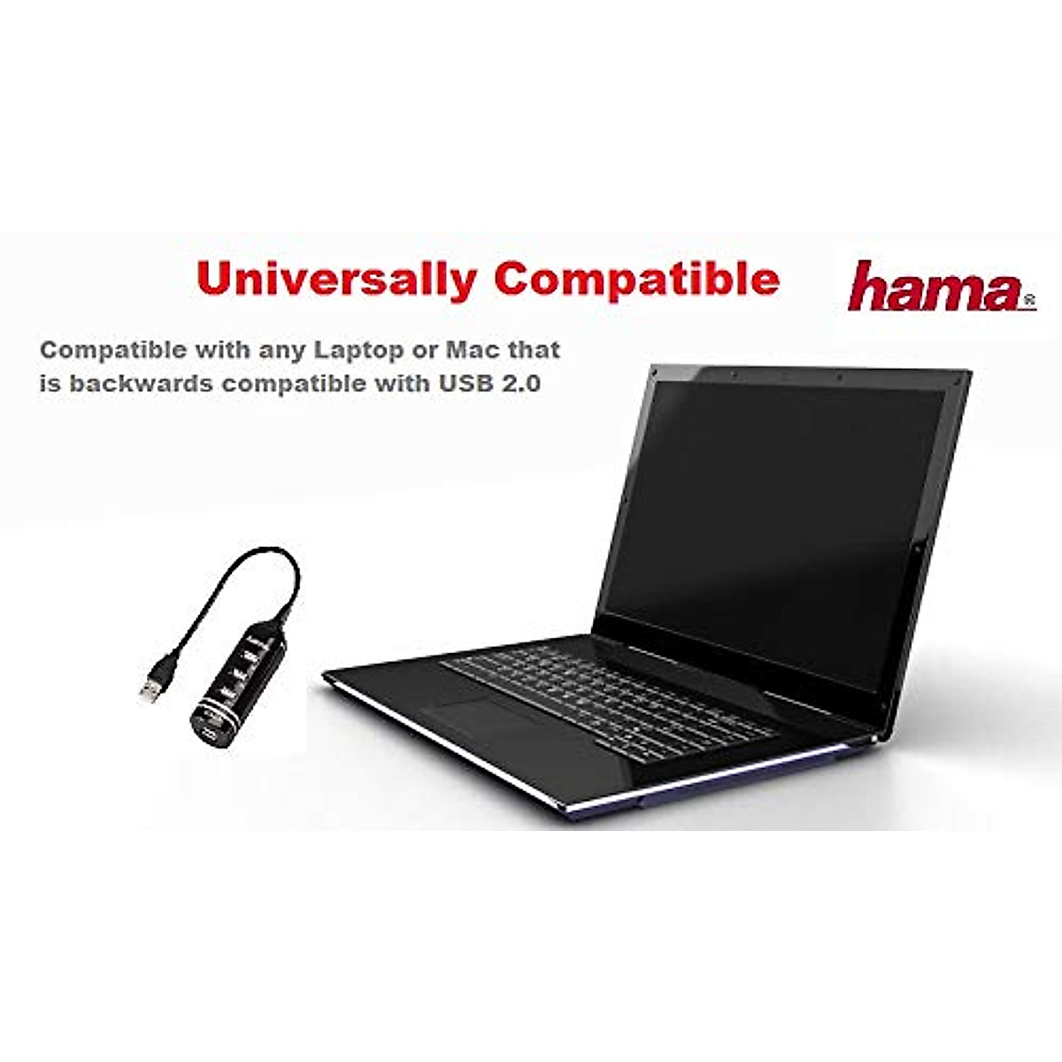 Hama | USB 2.0 Hub 1:4 | Bus-Powered | Black