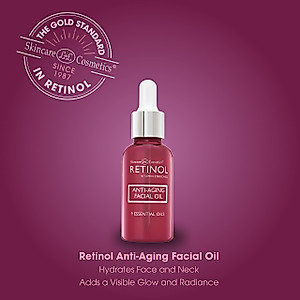 Retinol Anti-Aging Facial Oil – Instantly Adds A Glow To Your Face For A Younger Look – Radiance Booster With Nine Essential Oils Restores Hydration & Nourishment To Your Skin Night & Day