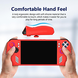 Silicone Case Protective Sleeve for ROG Ally, Soft Cover Protector for Rog Ally Game Console Drop-Proof Case with Full Protection (Red)