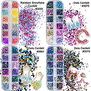 Iridescent Glitters, Holographic Sequins, Laser Flakes, Foil Chips, Beads, Mirror Chrome Pigment Powders, Resin Jewelry Making Kit Art Craft Supplies Pack of 22-Box 264 Designs