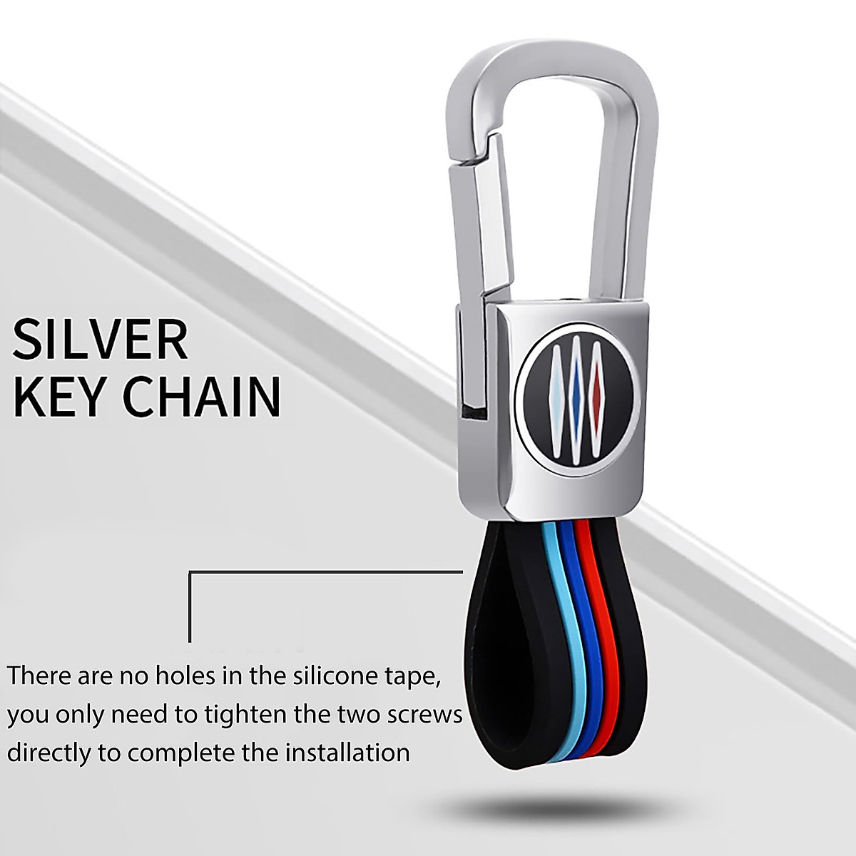 OLLEN Heavy Metal Key Fob Cover Case, Fit for BMW 5 6 7 Series X1 X2 X3 X5 X6 GT Series, Full Protection Key Fob Shell Case, Blade Shape, Silver (1 Pcs)