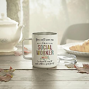 Hyturtle Social Worker Gifts for Women - Social Worker Gifts Tumbler Mug 12oz - Gifts for Social Workers - Social Worker Office Decor - School Social Worker Mug - Practitioner Birthday Gift Ideas Cup