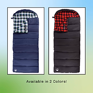 Sleeping Bag – 32F Rated XL 3 Season Envelope Style with Hood for Outdoor Camping, Backpacking and Hiking with Carry Bag by Wakeman Outdoors (Navy)