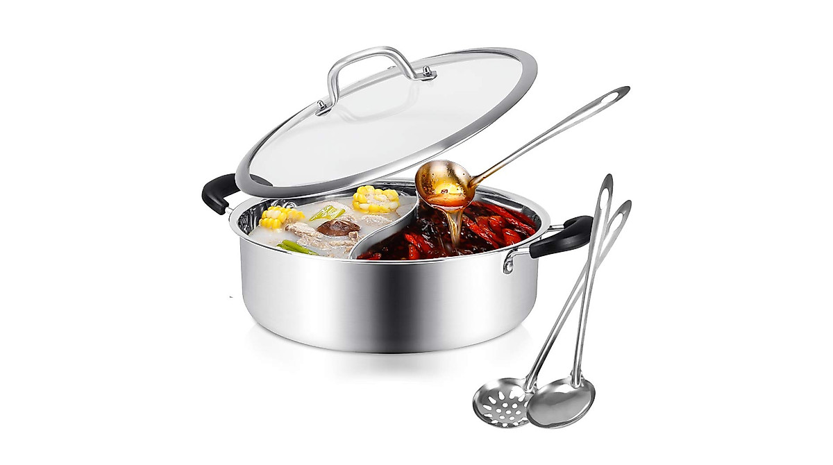 Stainless Steel Hot Pot for Induction & Gas Stoves 11 in