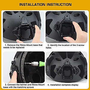Tactical Helmet Vas Shroud NVG Mount Three-Hole Rhino Mount Adapter for Fast MICH AF Wendy Helmet Hunting Accessories (Color : HL-ACC-55-BK)