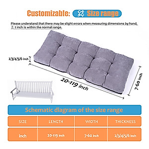 ENTROPOWER Custom Size Bench Cushions for Indoor Outdoor Non-Slip Tufted, Chair Cushion, Piano Seat Pads, Patio Sofa Water-Resistant Cushion, Made of High Density Sponge Comfortable and Durable