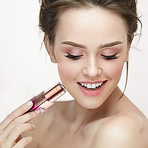 YFSMART Facial Hair Remover for Women, Portable Electric Epilator for Cheeks, Chin, Upper Lip & Arms, Waterproof Hair Trimmer (Black) (S001)