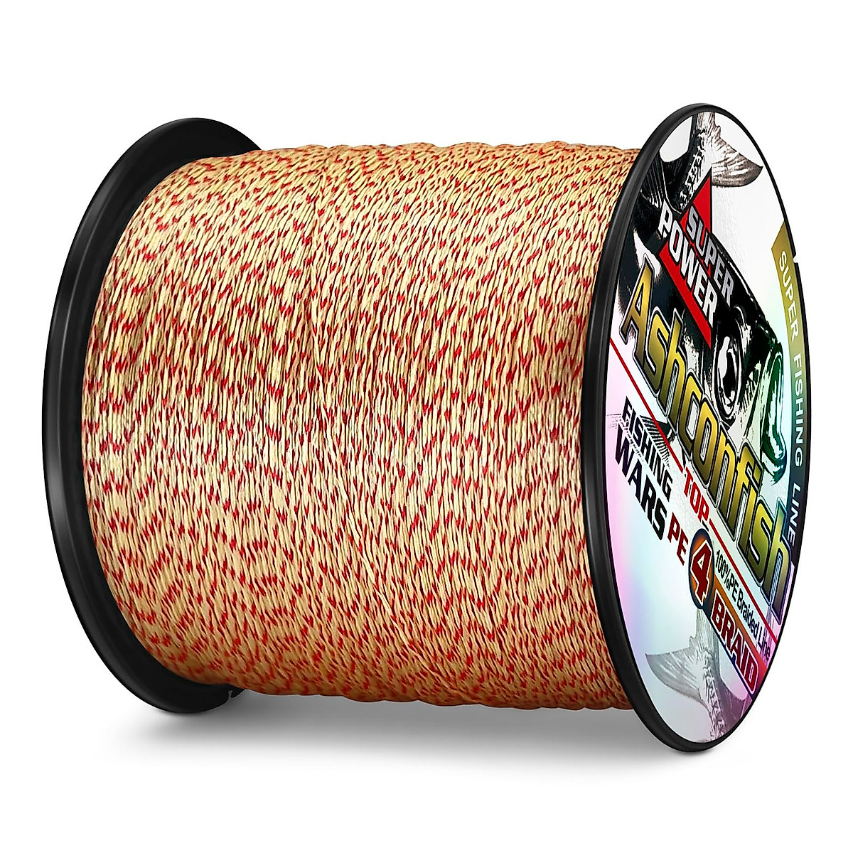 Ashconfish Braided Fishing Line- 4 Strands Super Strong PE Fishing Wire Heavy Tensile for Saltwater & Freshwater Fishing -Abrasion Resistant - Zero Stretch- 300M/328Yds 15LB Red and Yellow