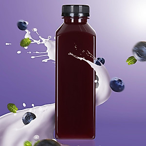 The Buyer Choice 144pcs 16oz Plastic juice containers with lids Bulk Reusable juice Bottles for juicing with Black Tamper Evident Lids, Disposable Empty Clear Bulk Beverage Containers for smoothies