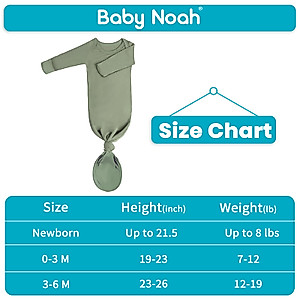 Newborn Baby Knotted Gown, Super Soft Silky Infant Long Sleeve Sleeper for Baby Girl and Boy Sleeping Bag with Mittens and Hat & Bowknot Set (Extra Long)