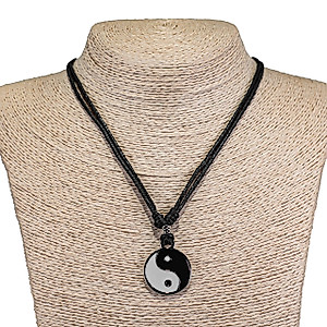 BlueRica Yin and Yang on Adjustable Cord Necklace