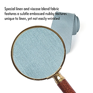 Spring Notion Men's Linen Blend Necktie and Pocket Square Handkerchief Hanky Set Sage