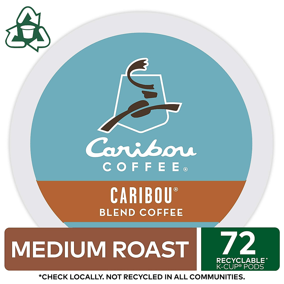 Caribou Coffee Caribou Blend, Single-Serve Keurig K-Cup Pods, Medium Roast Coffee, 12 Count (Pack of 6)