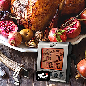 Grill Trade Instant Digital Meat Thermometer with Probe - Electric Meat Temperature Probe in Celsius for Grill, BBQ Smoker, Cooking, Oven - Waterproof & Heat Resistant with Backlight & Calibration